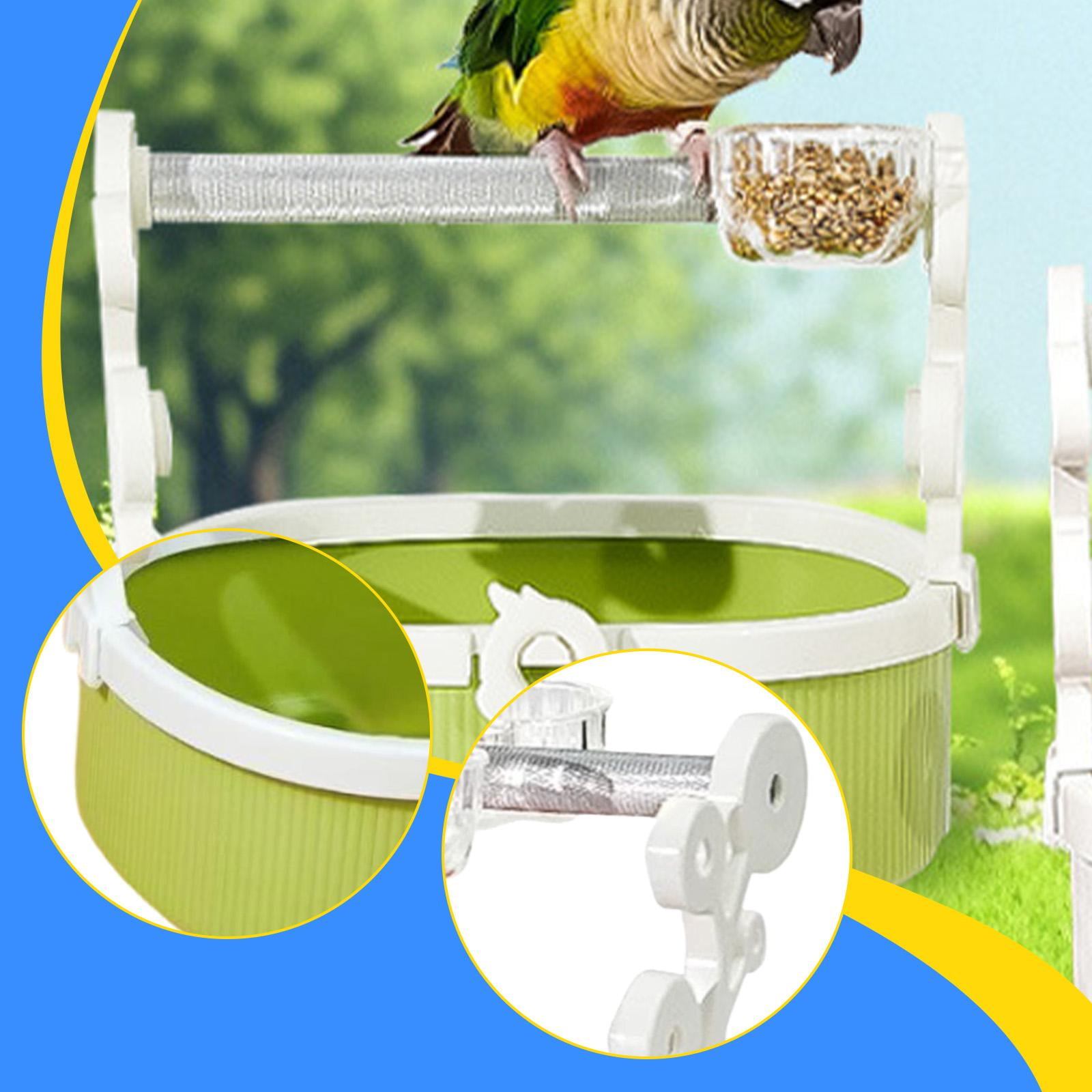 Serenable Bird Perch Stand Parrot Stand Play Stands Desktop with Cups ...