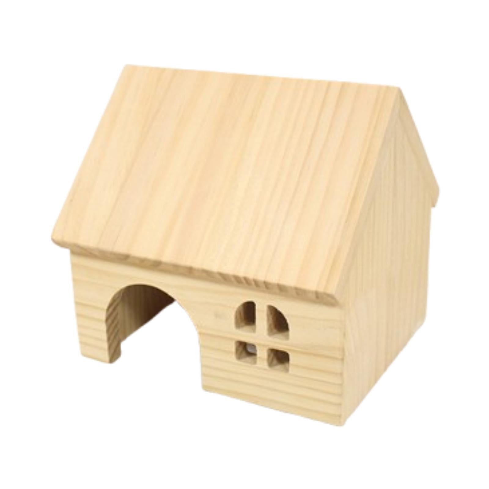 Serenable Hamster Wood House Wood Pets Habitat Hut Hideaway Hide ...