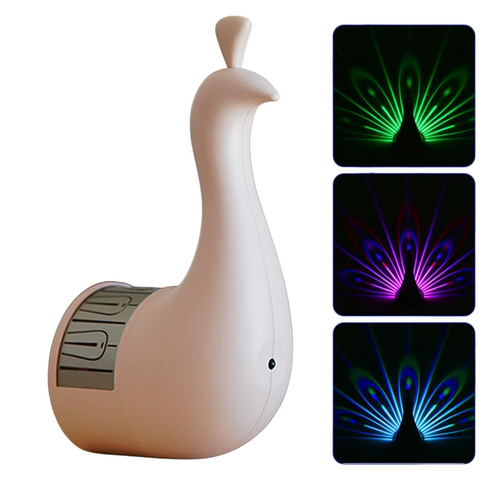Serenable Night Light Peacock Wall Lamp USB Charging 7 Color Light ...