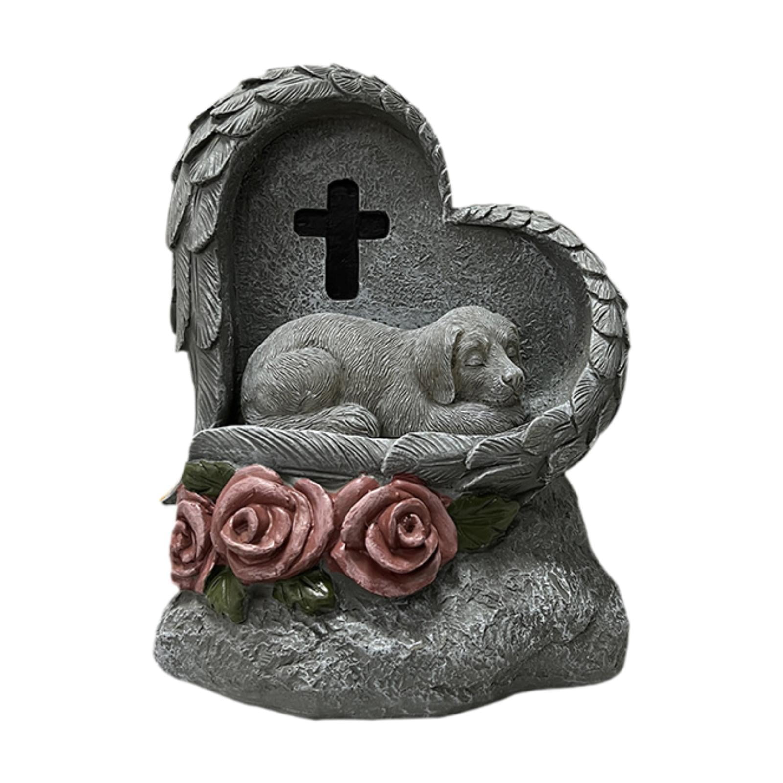 Serenable Pet Tombstone Statue Resin Outside Yard Garden Pet Memorial ...
