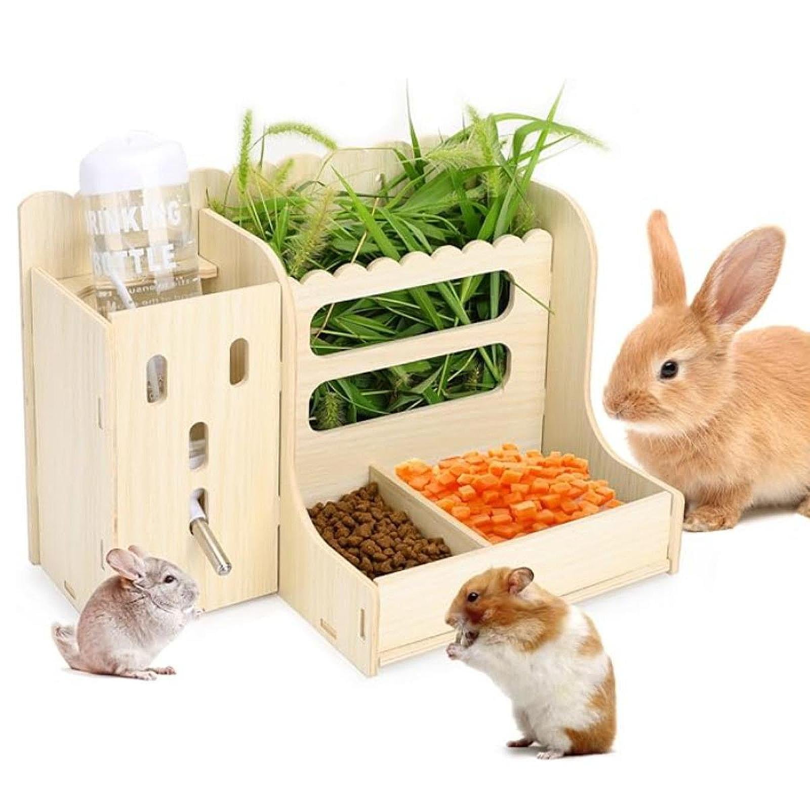 Serenable Rabbits Hay Feeder Food Feeding Manger ,Versatile ,Less ...