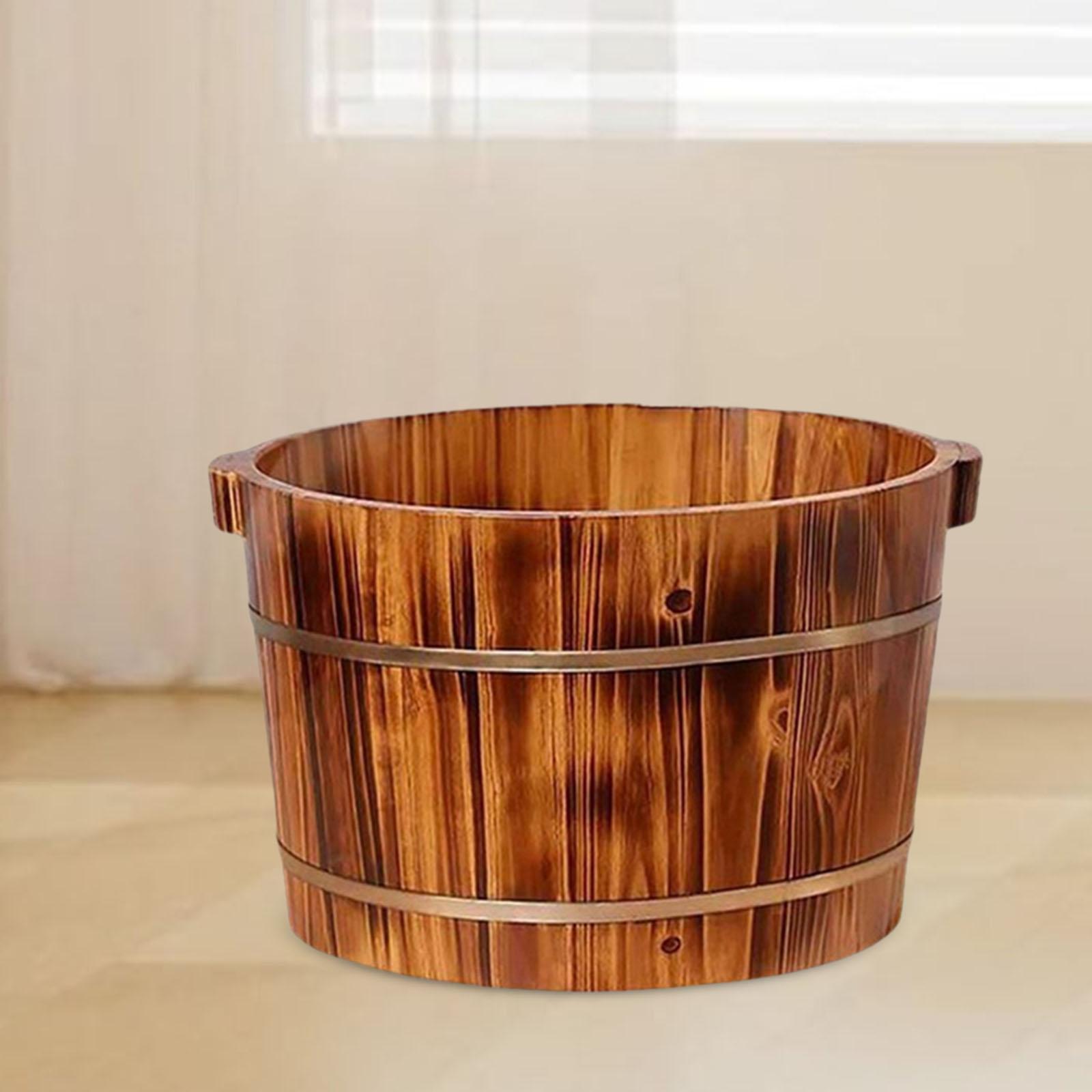 Serenable Wood Footbath Basin Foot Bath with Handle Reusable Pedicure ...