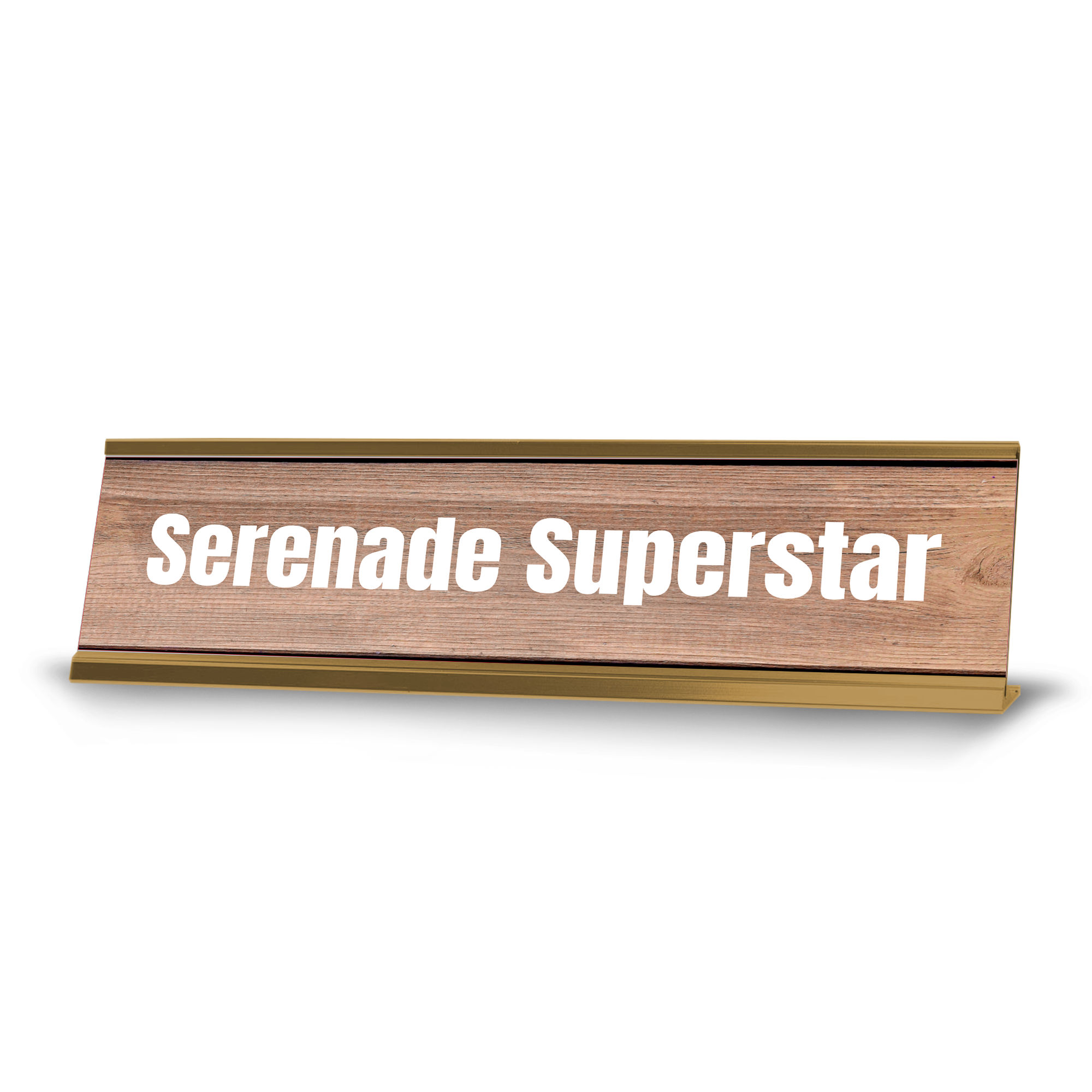 Serenade Superstar Gold Frame Desk Sign (2x8") | Novelty Workplace and ...