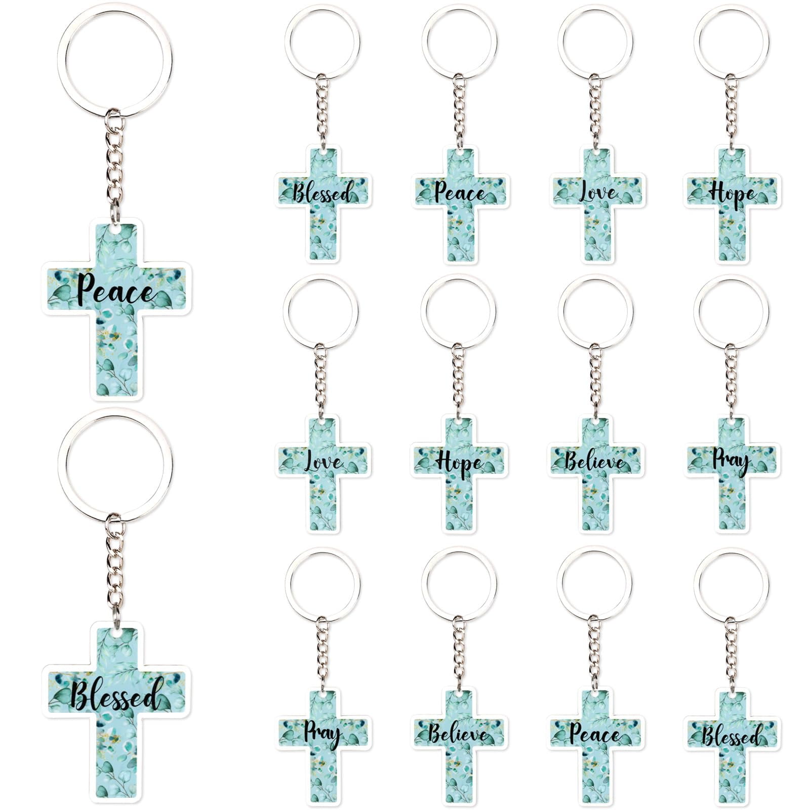 Serencatcher 12pcs Christian Keychain Christian Party Favors Bible ...