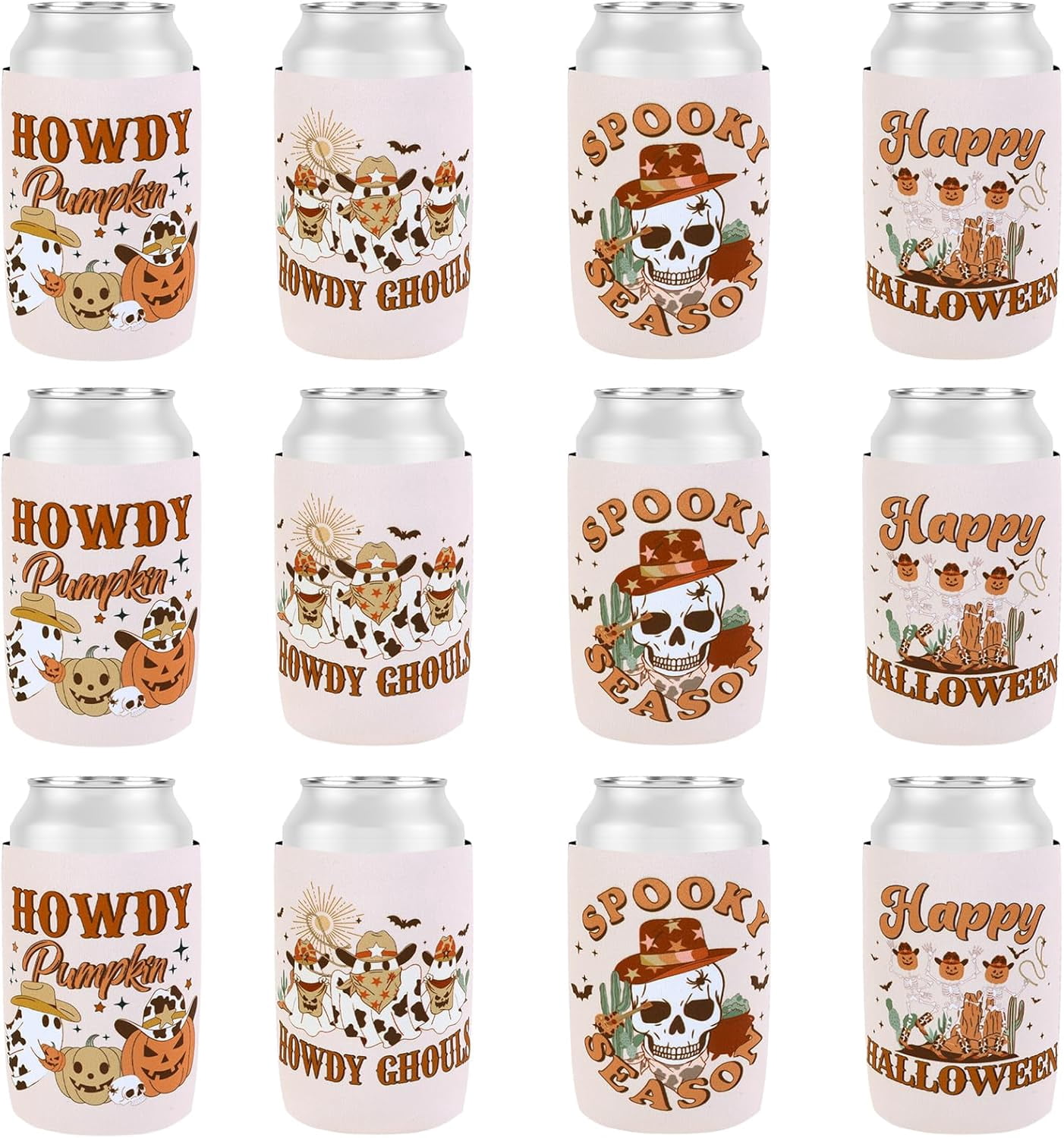 Serencatcher 12pcs Western Halloween Can Coolers, Halloween Party ...