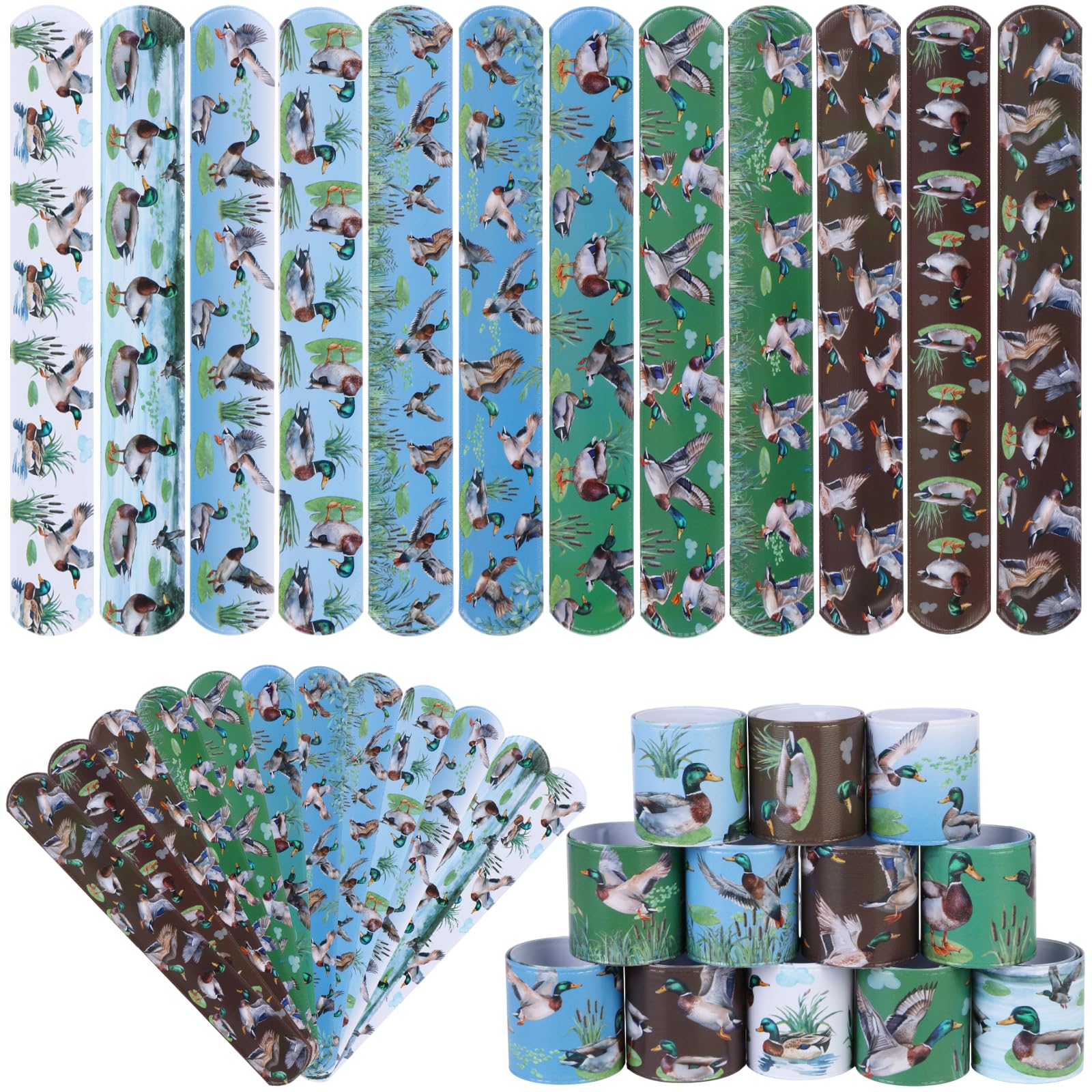 Serencatcher 48PCS Mallard Duck Party Favors Slap Bracelets Duck ...