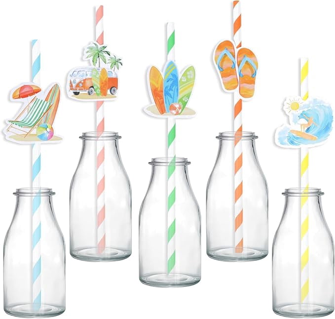 Serencatcher 50pcs Surf Board Party Favors Straws, The Big One Themed ...