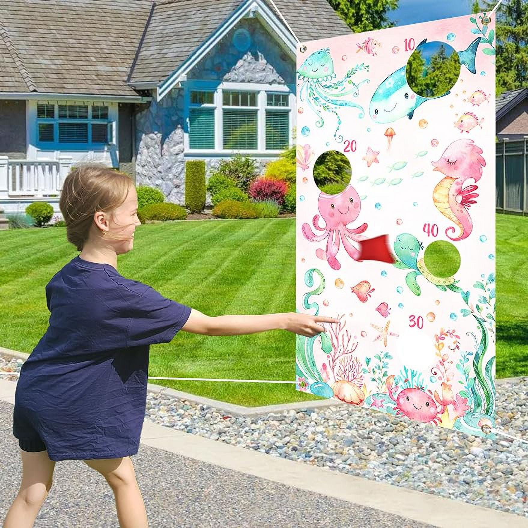 Serencatcher Ocean Animals Toss Game, Animals Bean Bag Toss Game with ...