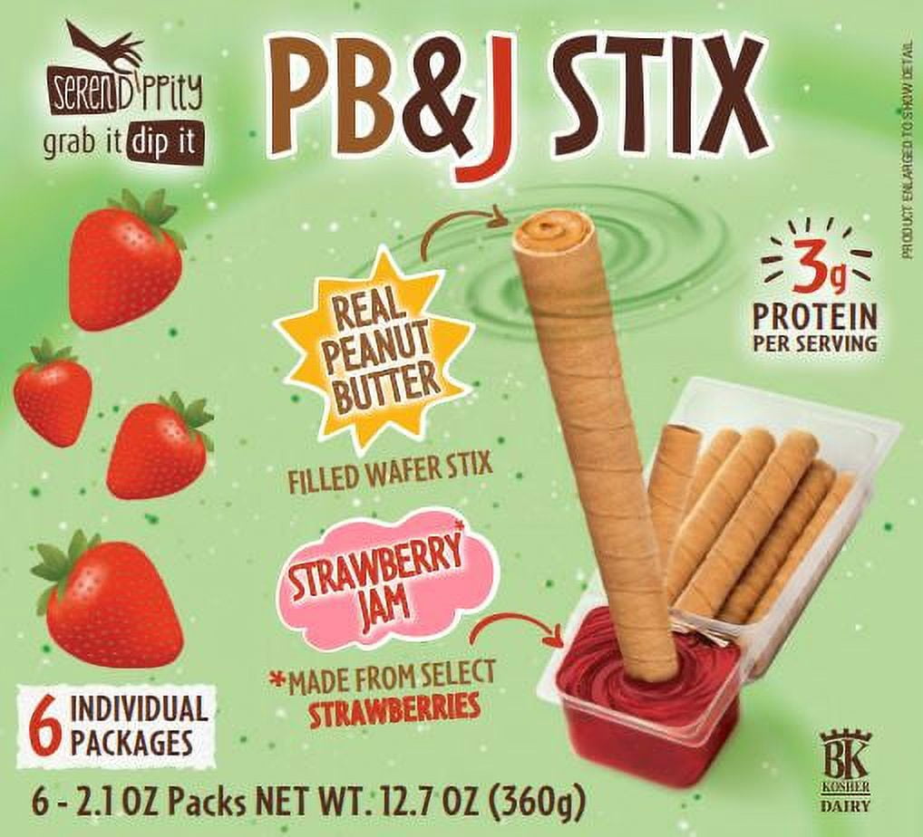 Serendippity Peanut Butter Sticks with Strawberry Jam, 6 2.1 oz Trays ...