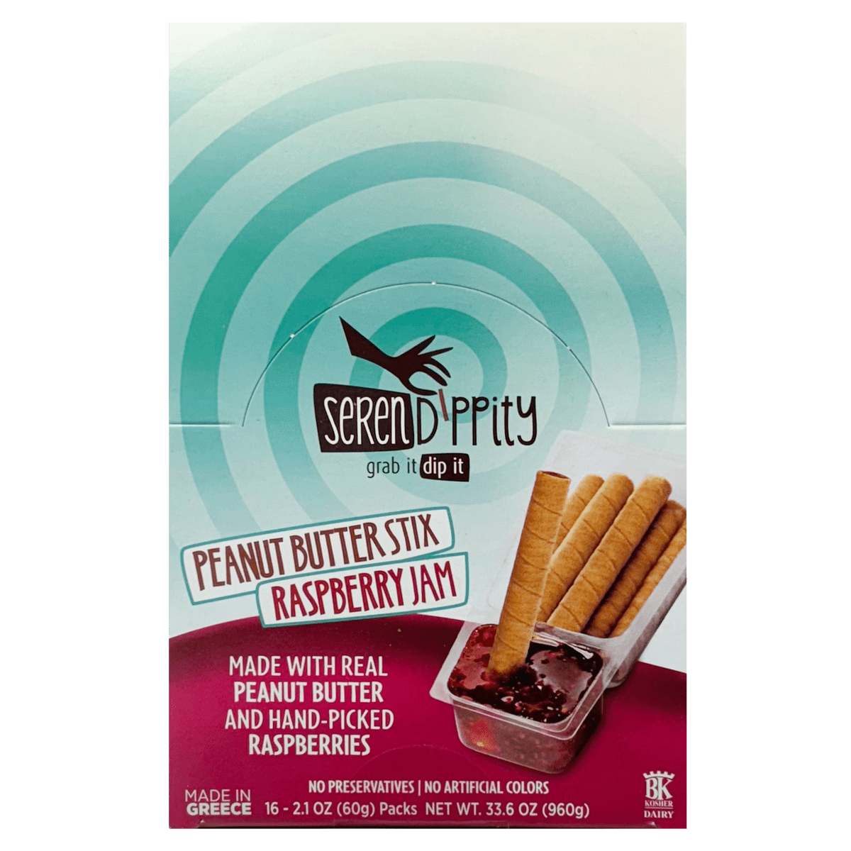 Serendipity Peanut Butter Stix, Raspberry Jam Snack Packs, 2.1 oz, 16 ...
