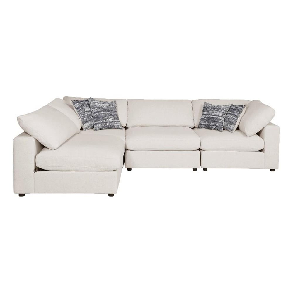 Serene 4-piece Upholstered Modular Sectional Beige - Walmart Business ...
