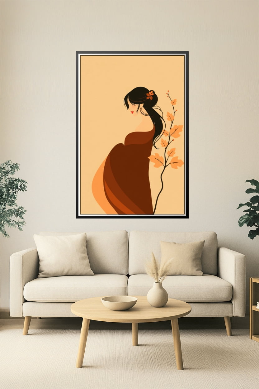 Serene Autumn Maternity Art Print – Elegant Expecting Mother ...