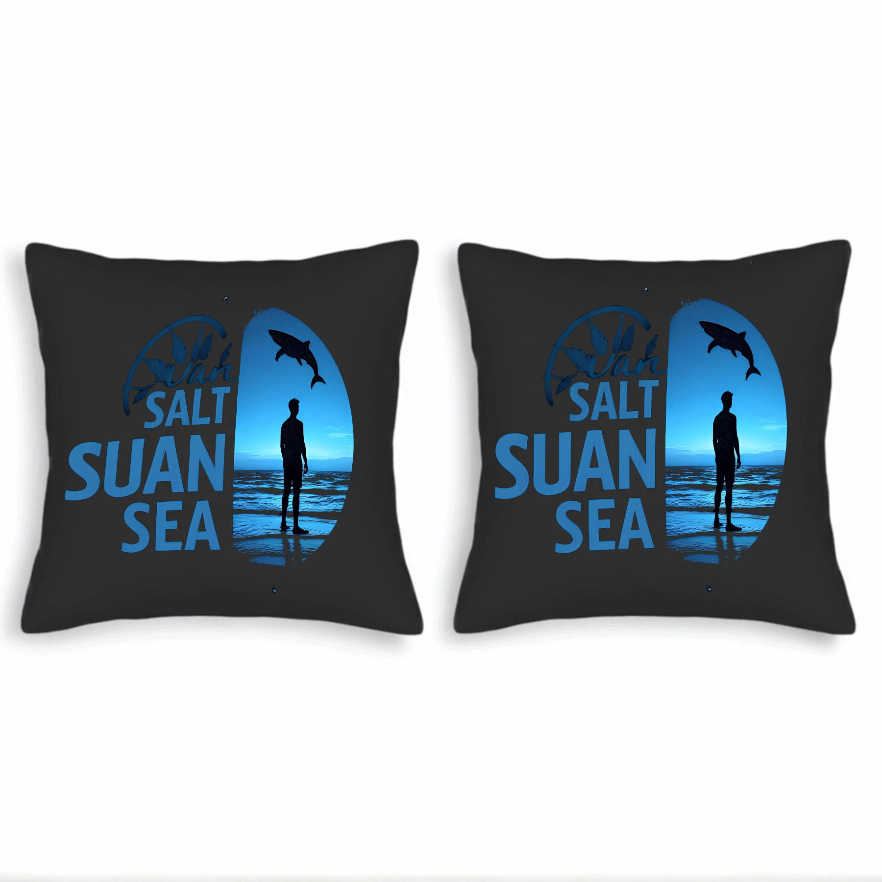 Serene Coastal Throw Pillow Covers - Set of 2 18x18in Featuring ...