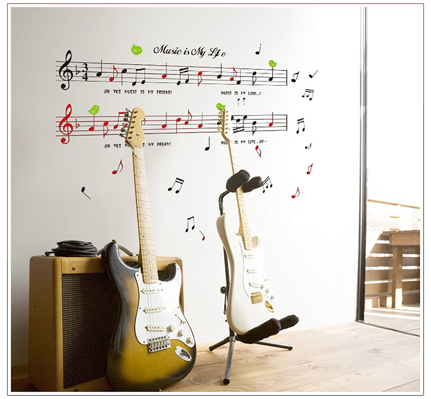 Serene Floating Note Sheet Music Wall Decal - Perfect for Kindergarten ...
