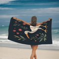 Serene Floral Pattern Beach Towel - Soft Absorbent Pool Towel for ...