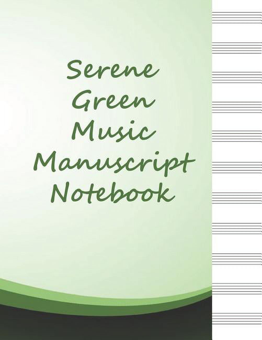 Serene Green Music Manuscript Notebook: 12 Stave Blank Sheet Music ...