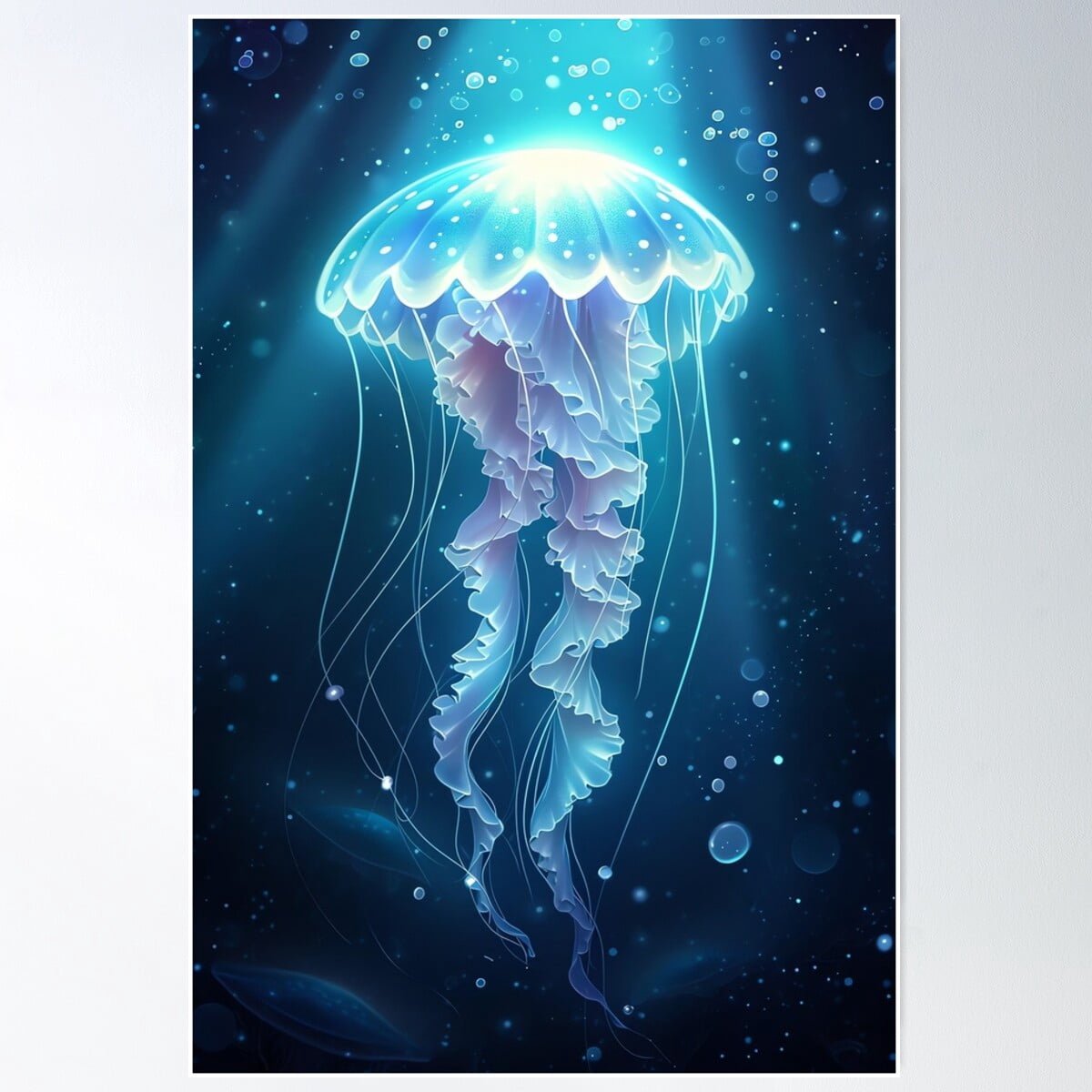 Serene Jellyfish Delight Poster Wall Art, Modern Wall Decor For Living ...