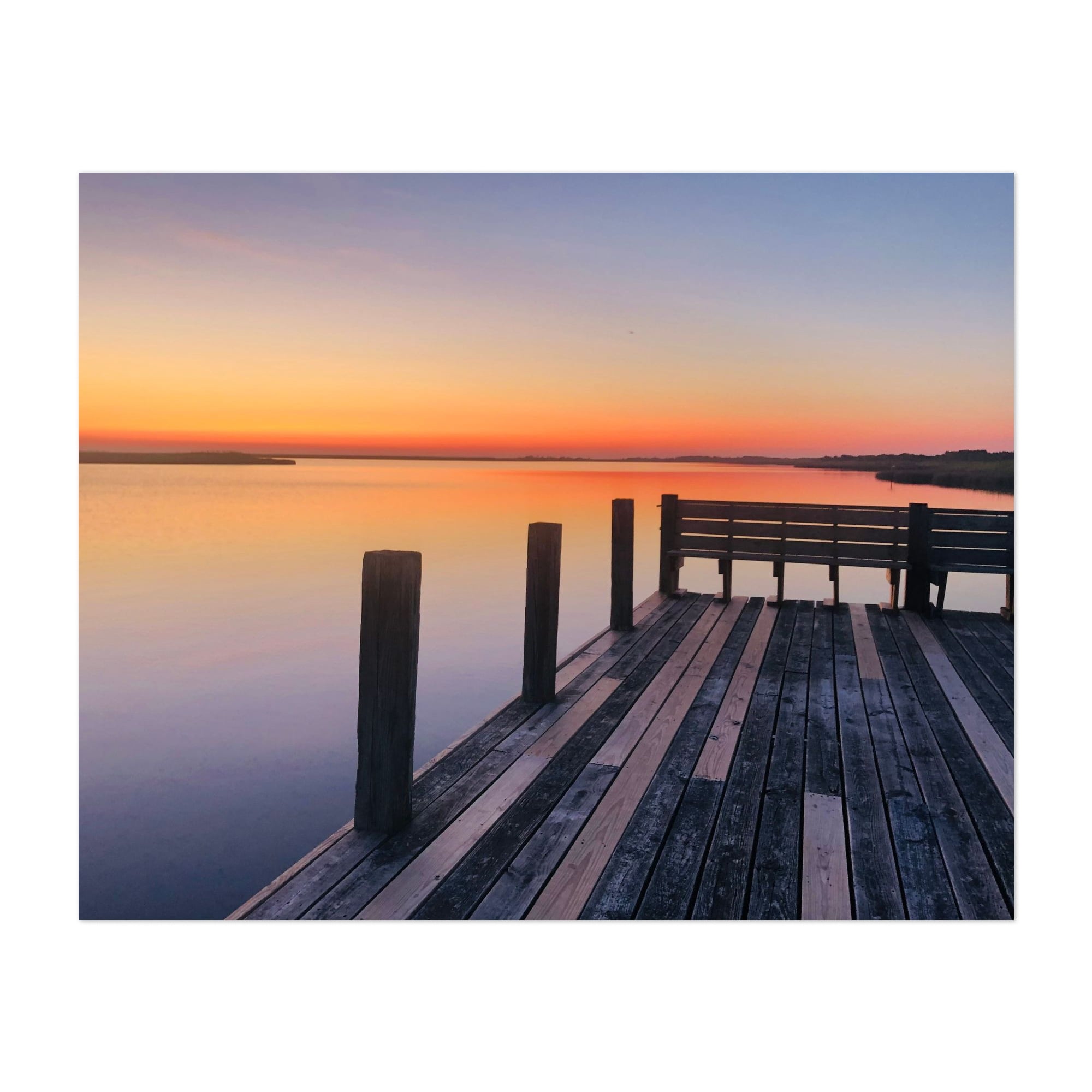 Serene Lakeside Sunset with a Wooden Dock - Duck North Carolina ...