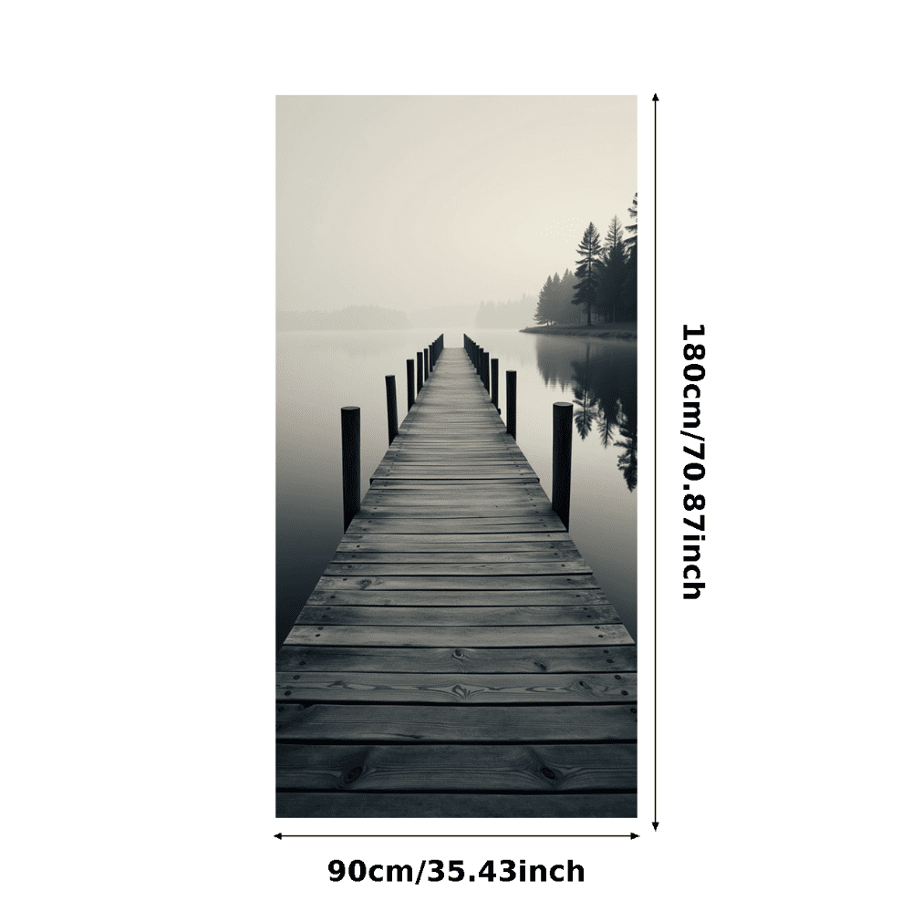 Serene Lakeside Wooden Dock Background Backdrop Banner Party ...