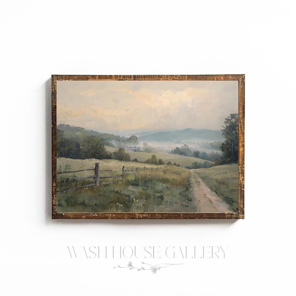 Serene Landscape Art Farmhouse Wall Art Morning Fog Poster Calming Wall ...