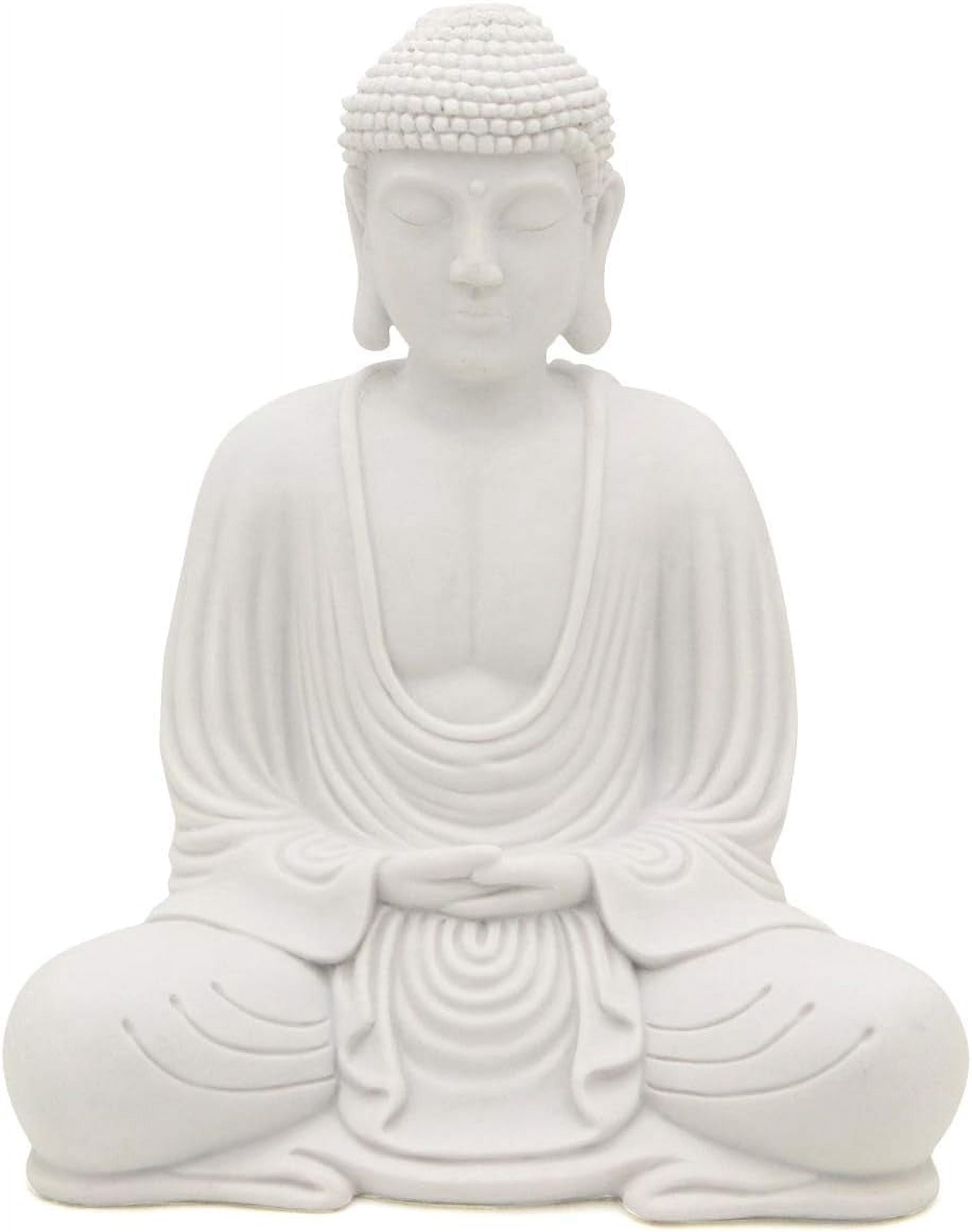 Serene Meditating Statue in White Finish for Indoor and Outdoor Use ...