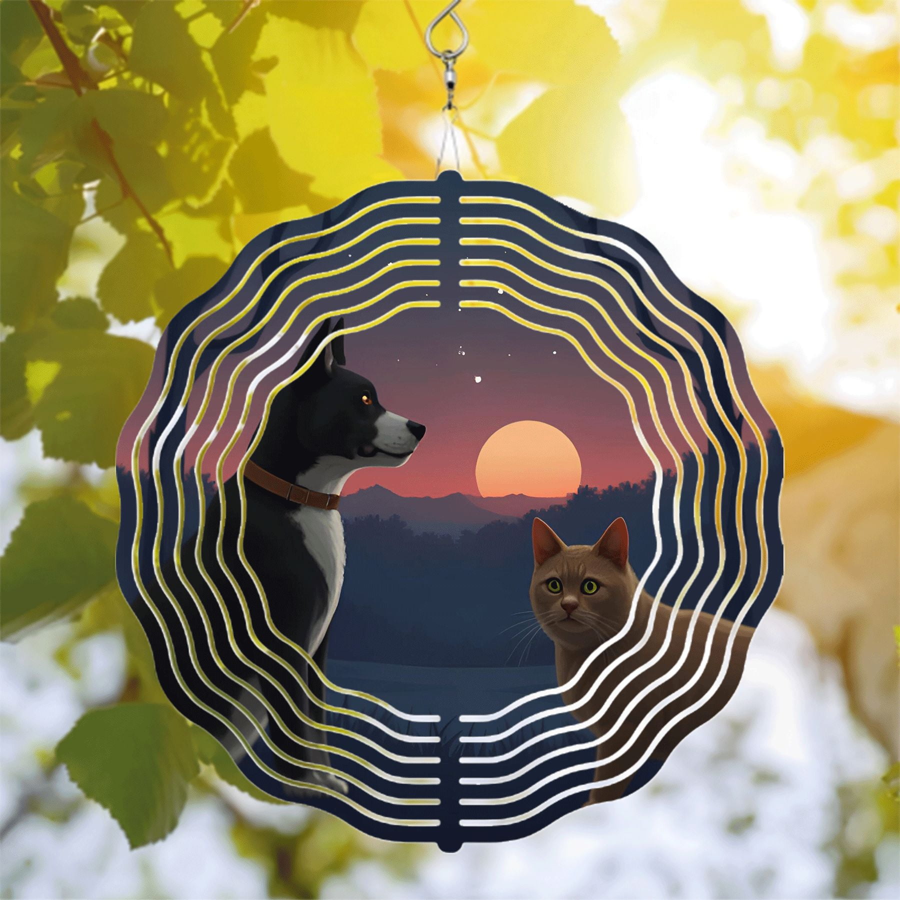 Serene Metal Hanging Wind Spinner with Circular Design - Perfect for ...