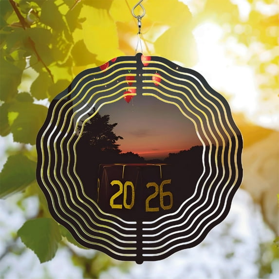 Serene Metal Hanging Wind Spinners & Chimes - Concentric Wave Patterns ...