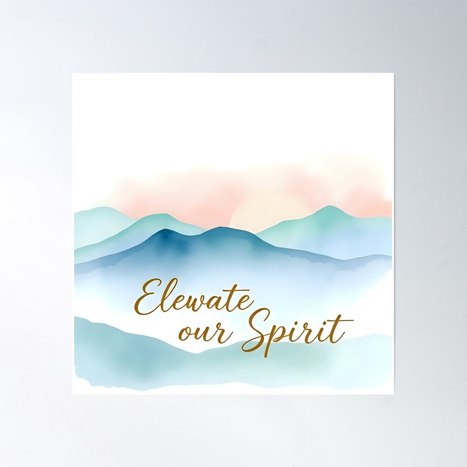 Serene Mountain Dawn Poster - Elevate Your Spirit Poster Wall Art ...