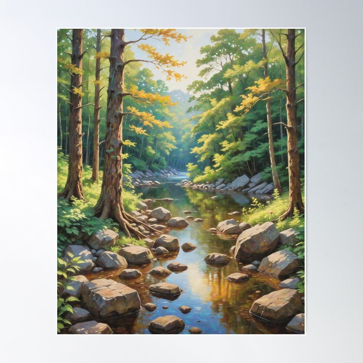Serene Nature Scene Poster Wall Art, Modern Wall Decor For Living Room Bedroom, 24x36 UNFRAMED ...