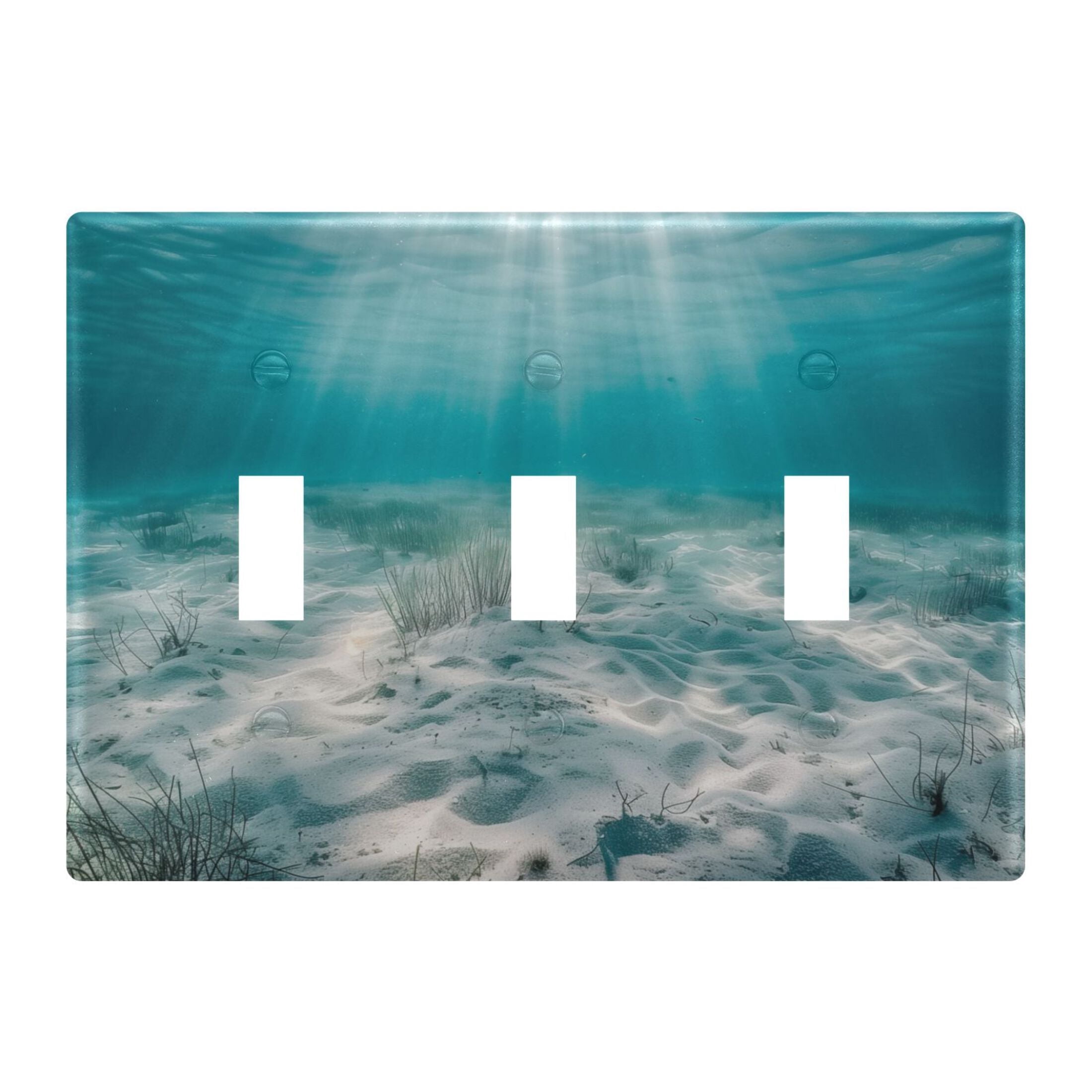 Serene Ocean Floor Light Switch Plate Covers 3 Gang Wall Plate Plastics ...