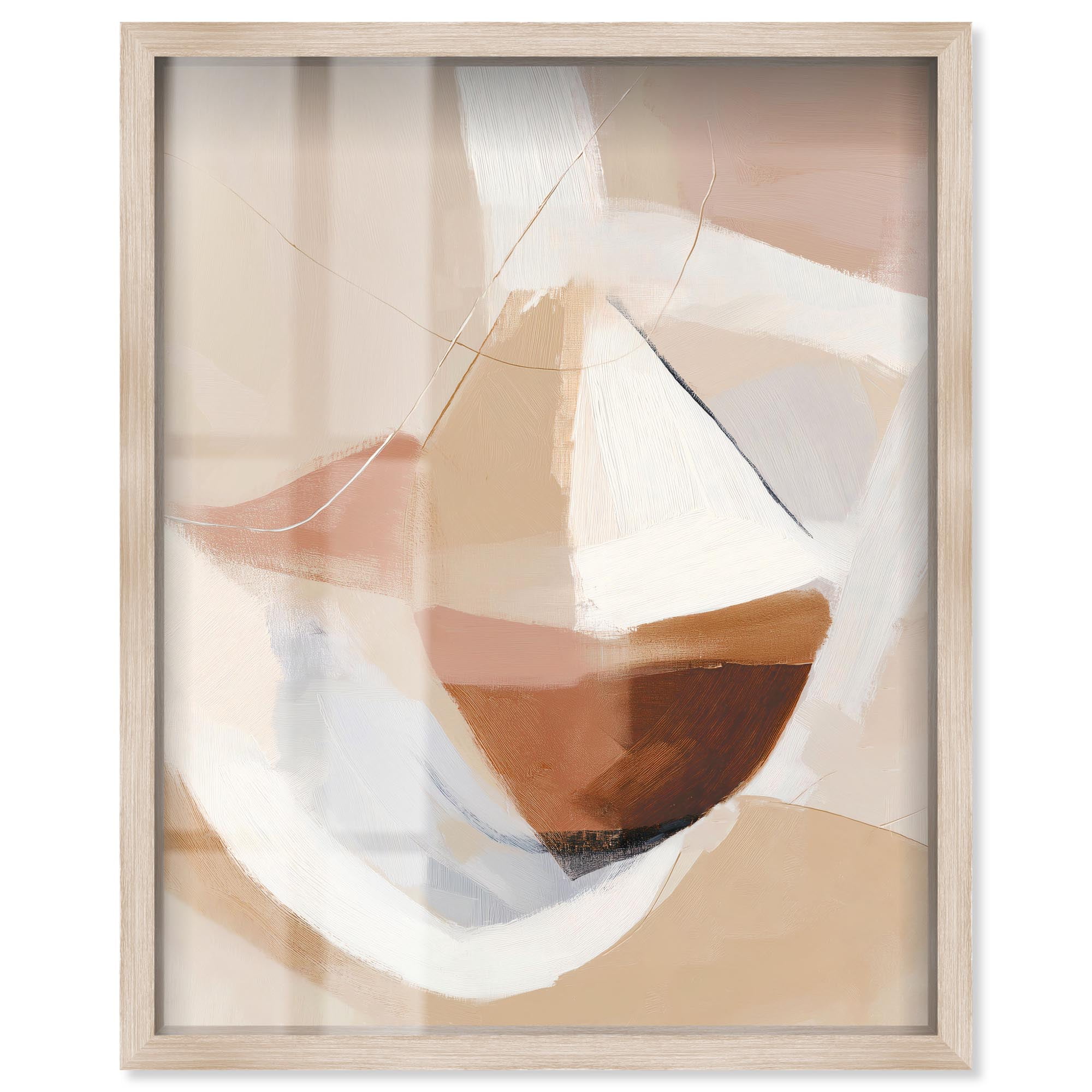 Serene Overlap II Shadowbox Print Brown Art by Art Remedy, Blonde Frame ...