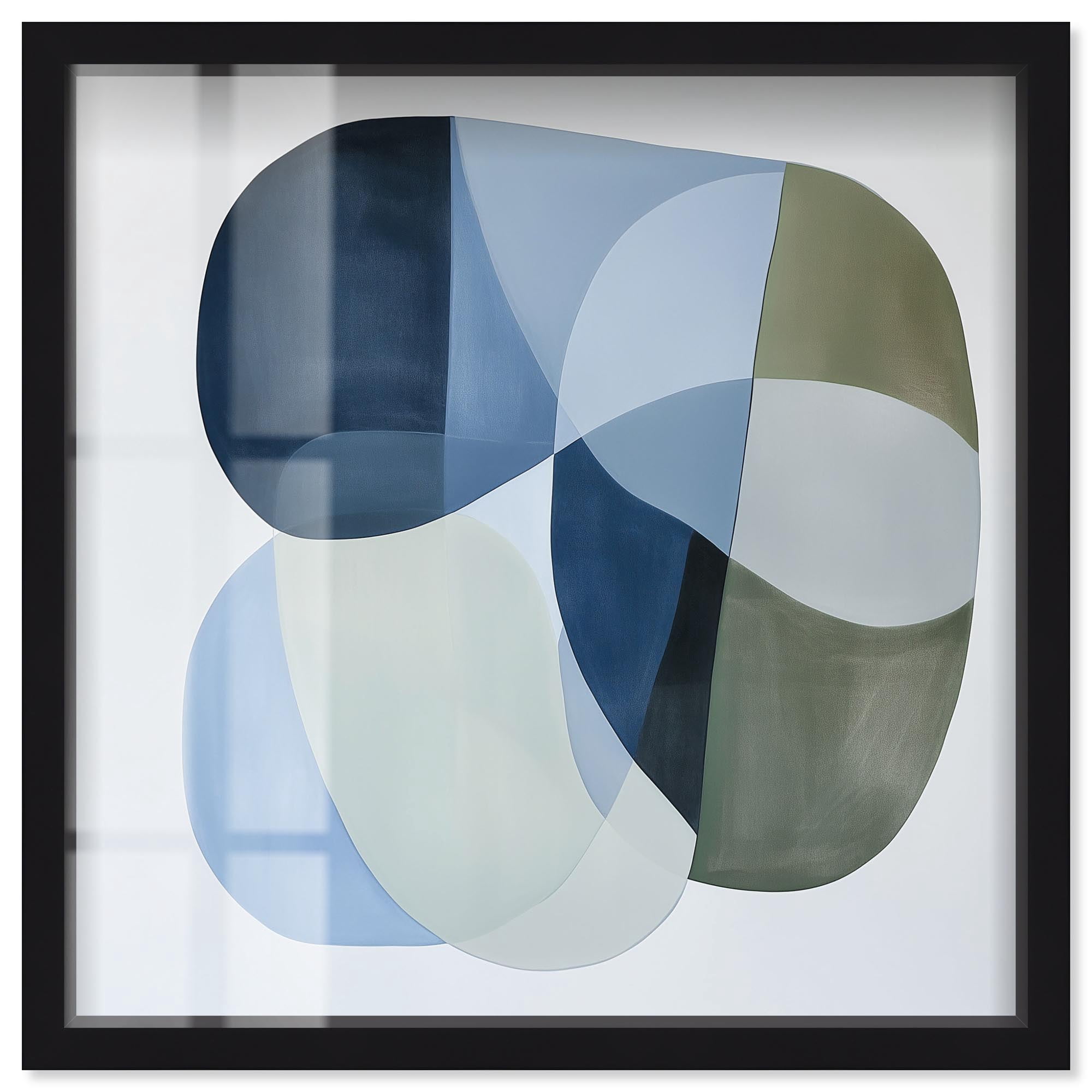 Serene Overlap II Shadowbox Print Modern Wall Decor by Art Remedy ...