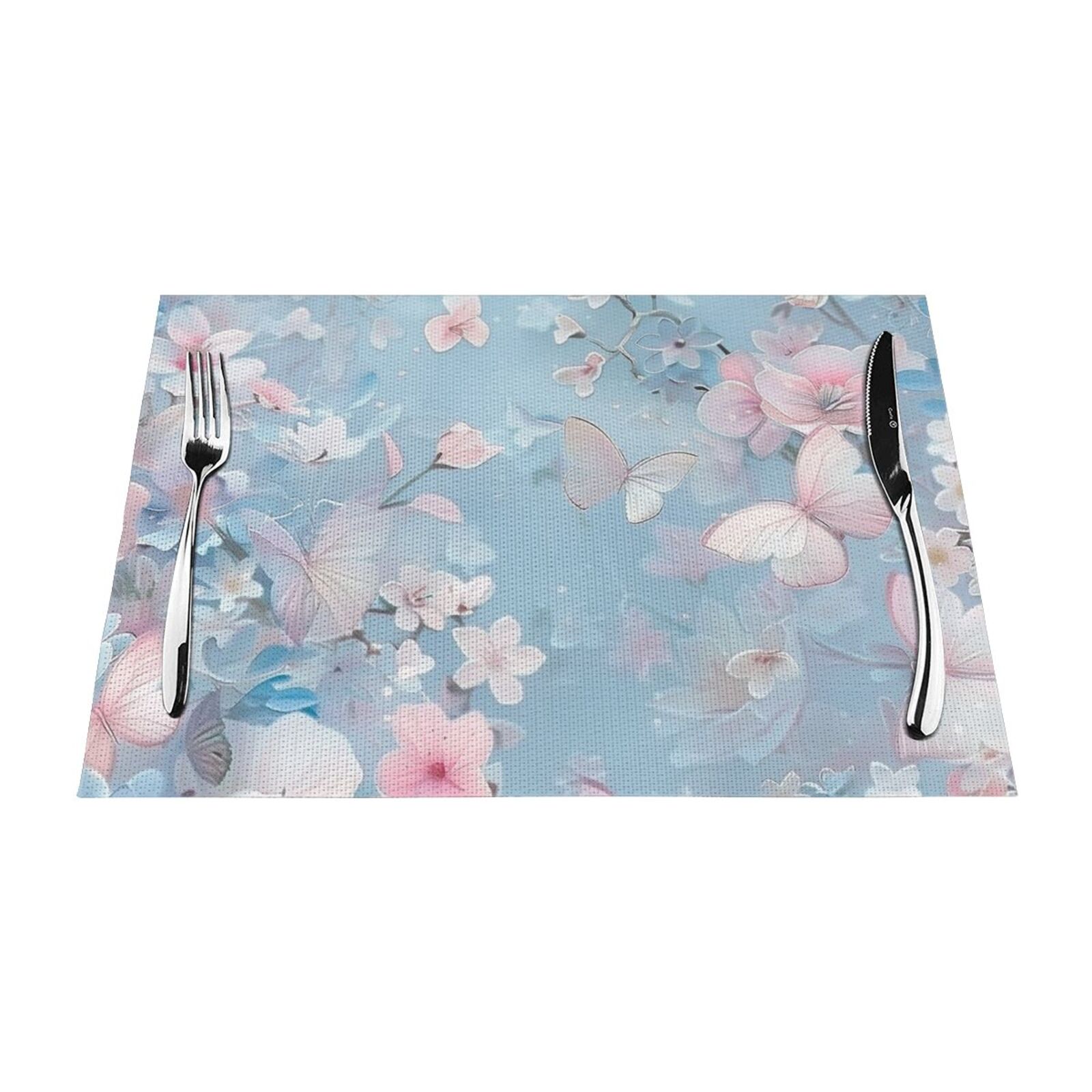 Serene and : Pastel Flowers and Butterflies Table mat can be wiped ...