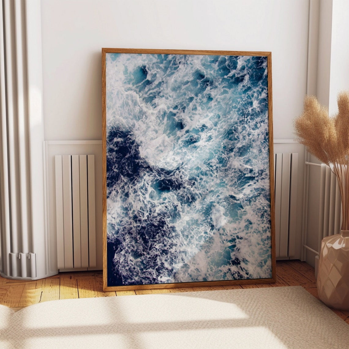 Serene Seascape Captivating Ocean Wave Poster For Beach And Surfing Enthusiasts Ocean Wave ...