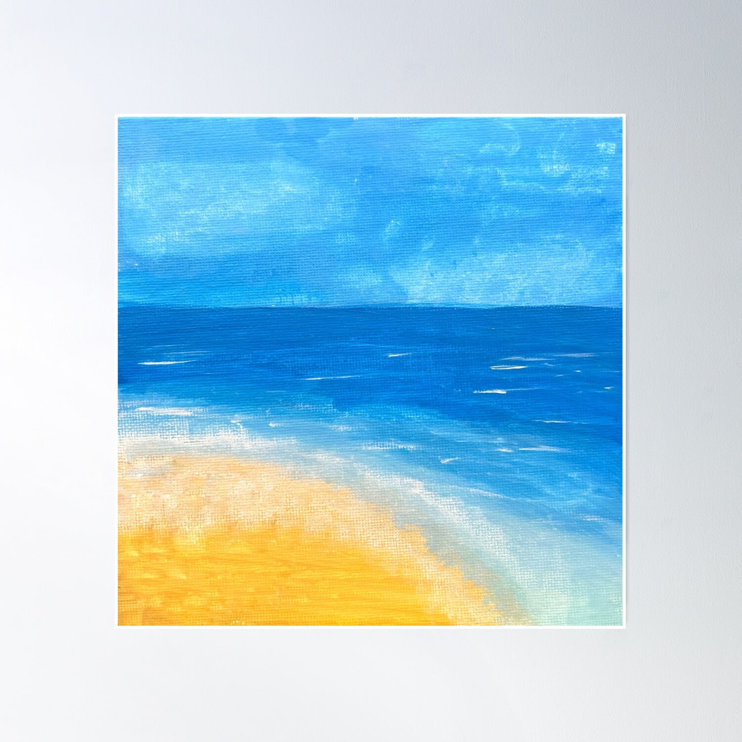 Serene Shores: Ocean And Sandy Beach Poster Wall Art, Modern Wall Decor ...