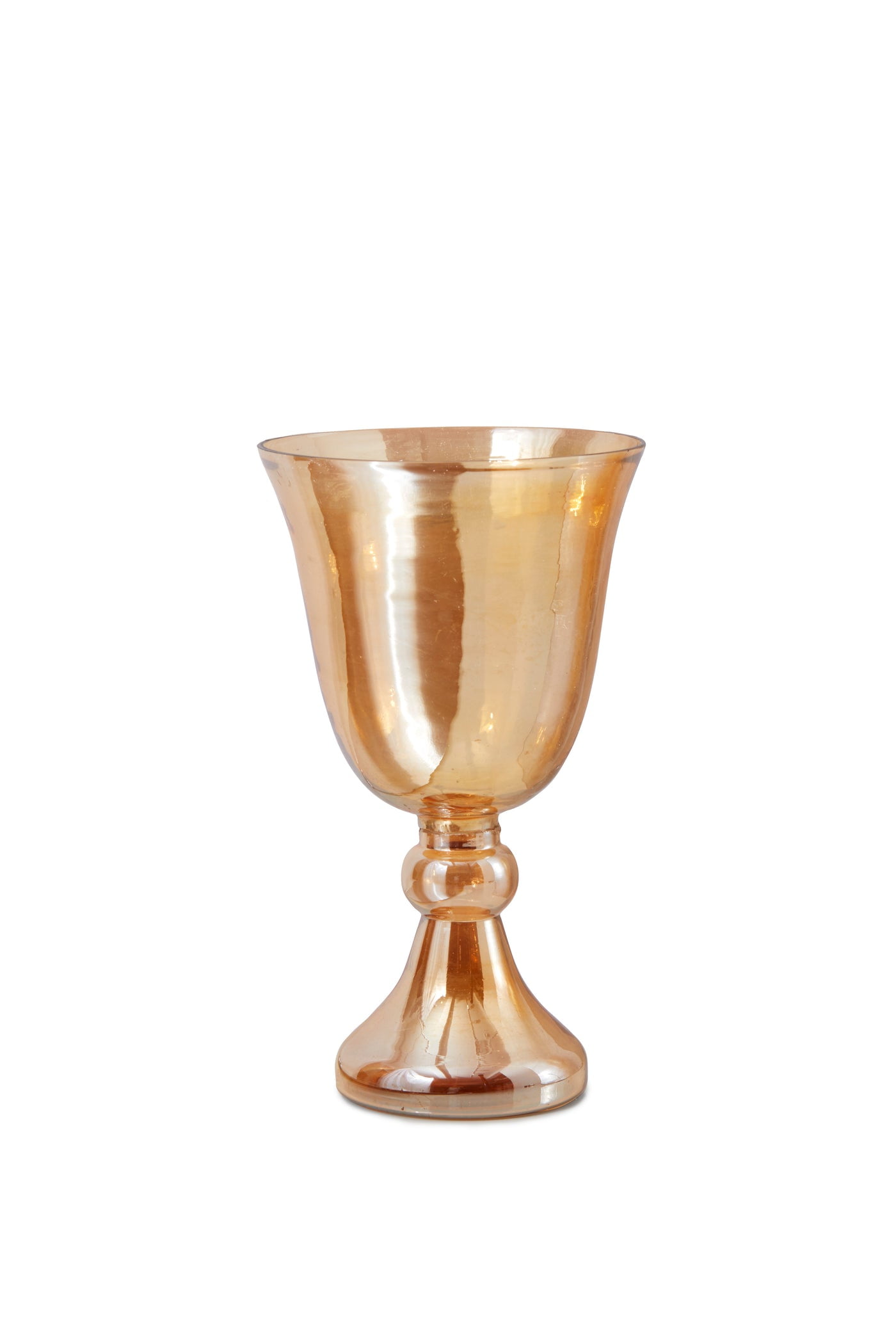 Serene Spaces Living 10" Amber Luster Glass Pedestal Vase - Tall Vase ...
