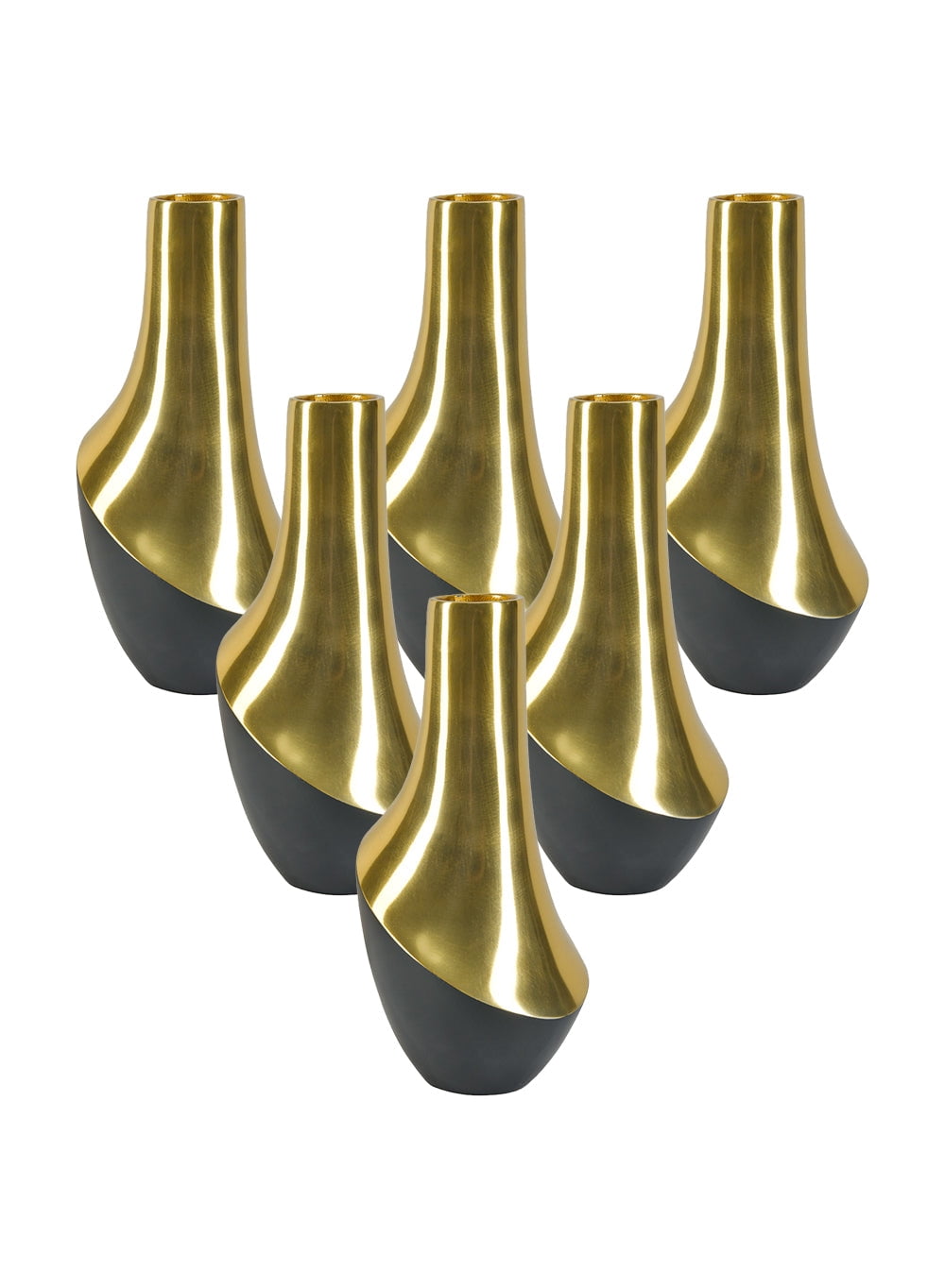 Serene Spaces Living 12" Dual-Tone Contour Vase, Stainless Steel Vase ...