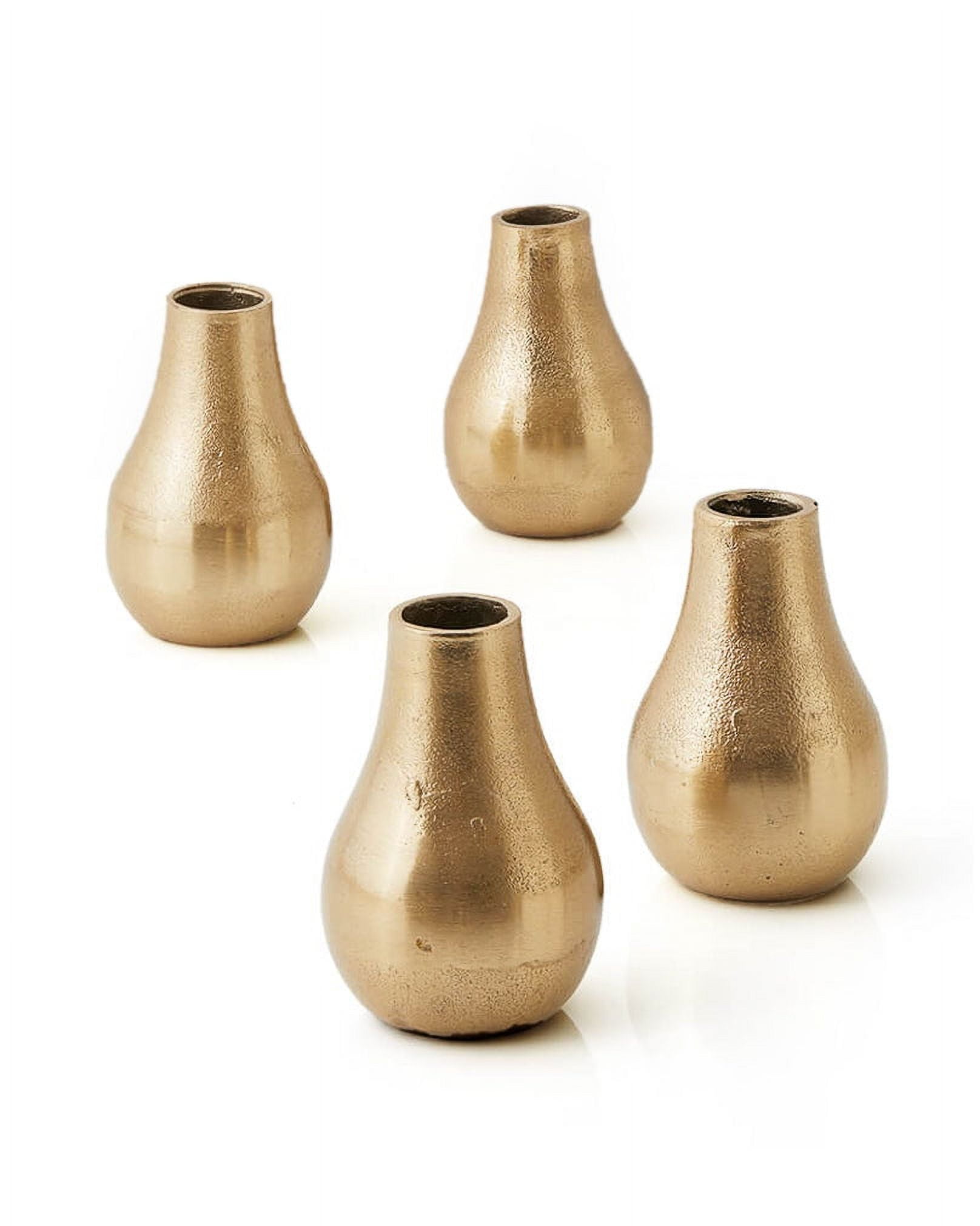 Serene Spaces Living 4" Gold Floral Pear Bud Vase - Flower Vases for ...