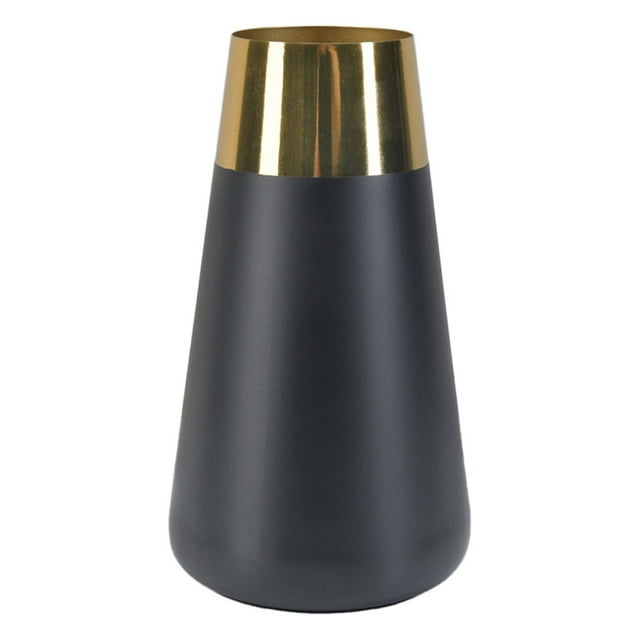 Serene Spaces Living 8" Dual-Tone Conical Vase, Stainless Steel Flower ...