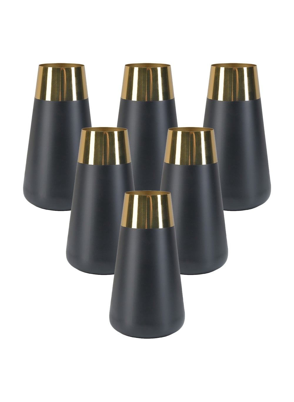 Serene Spaces Living 8" Dual-Tone Conical Vase, Stainless Steel Vase ...