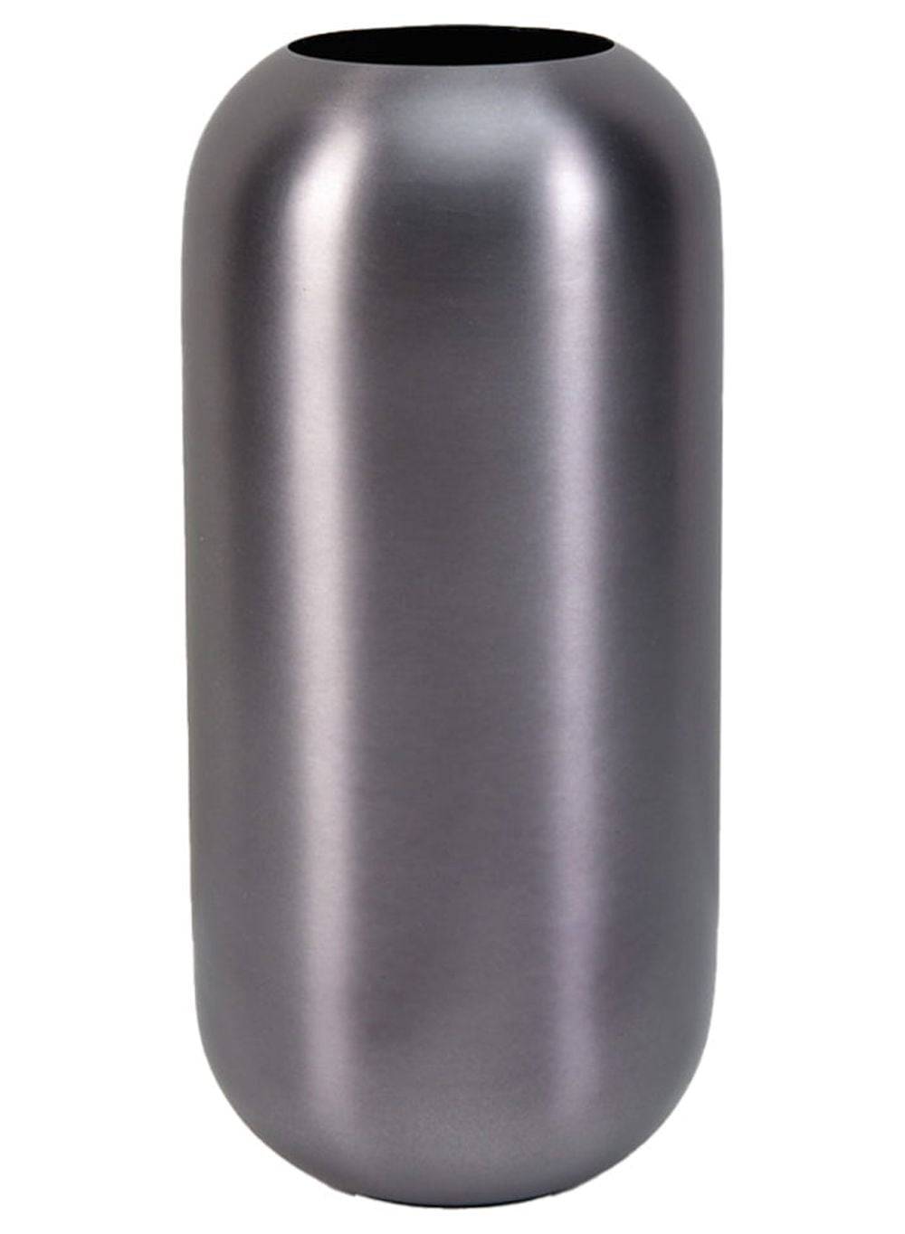 Serene Spaces Living 9" Metallic Gray Capsule Vase, Stainless Steel ...