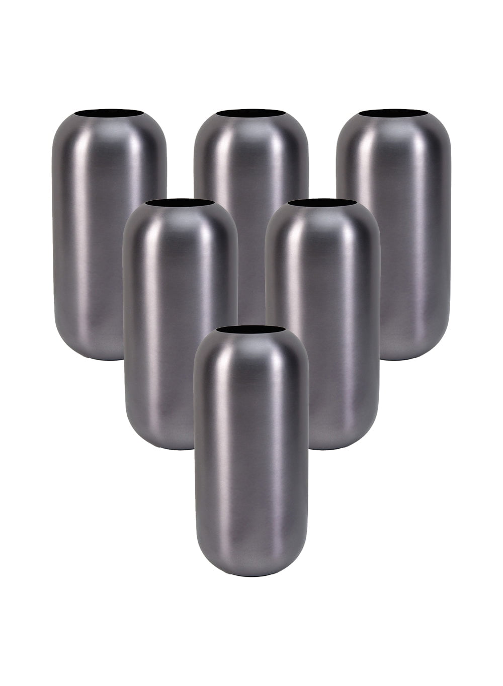 Serene Spaces Living 9" Metallic Gray Capsule Vase, Stainless Steel ...