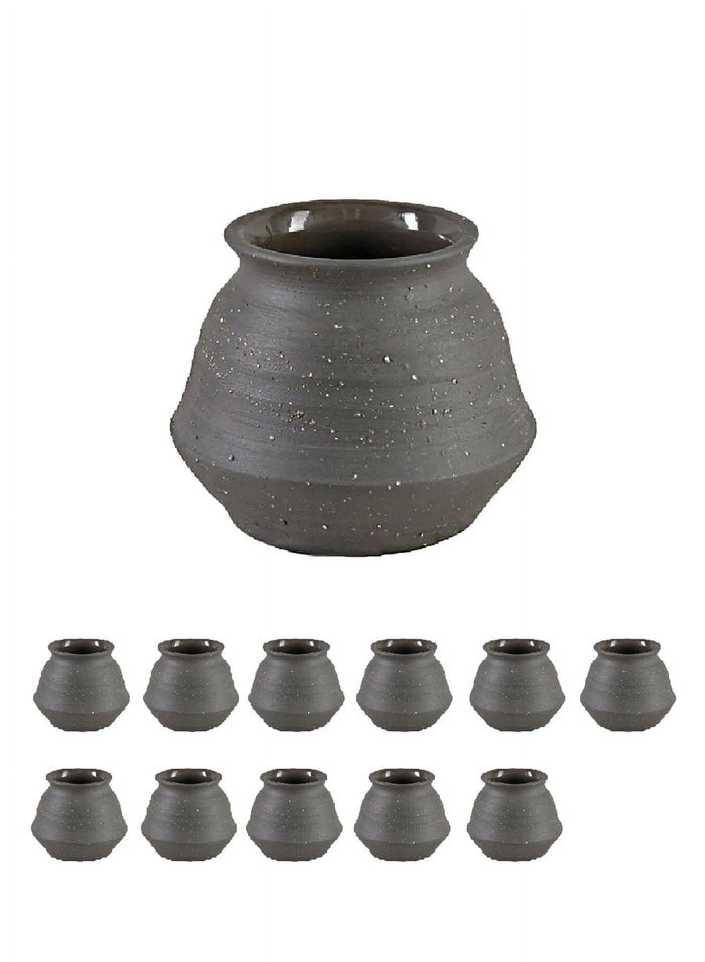 Serene Spaces Living Artisan Black Ceramic Pot, 5" D & 4.5" T, Pack of ...