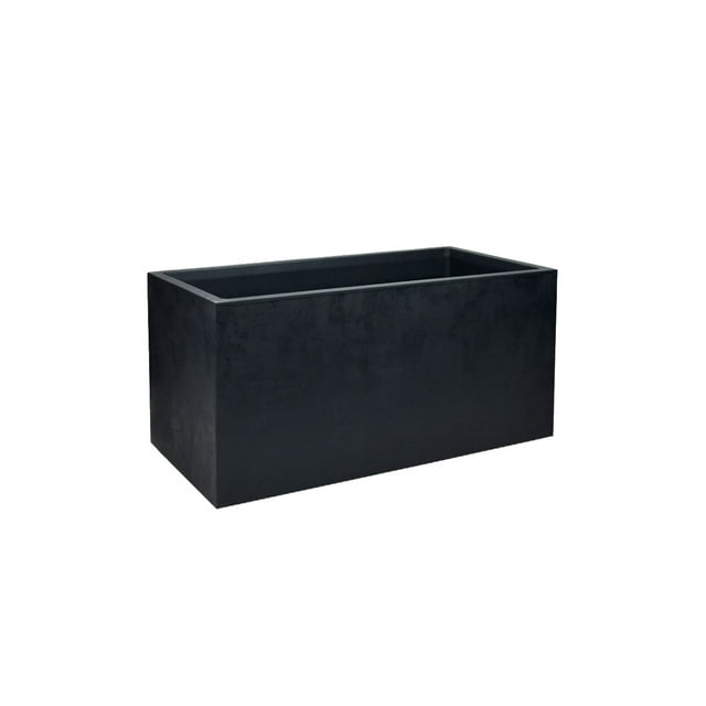 Serene Spaces Living Black Rectangle Planter Box, 31"LongX15"WideX14.5 ...