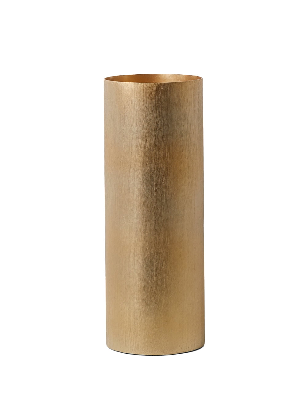Serene Spaces Living Gold-Brushed Metal Cylinder Vase, Decorative Home ...