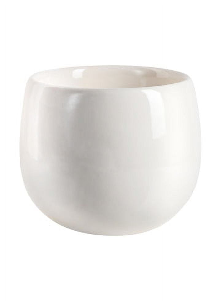 Serene Spaces Living Extra Large White Ceramic Floral Vase, 8" Dia & 7. ...