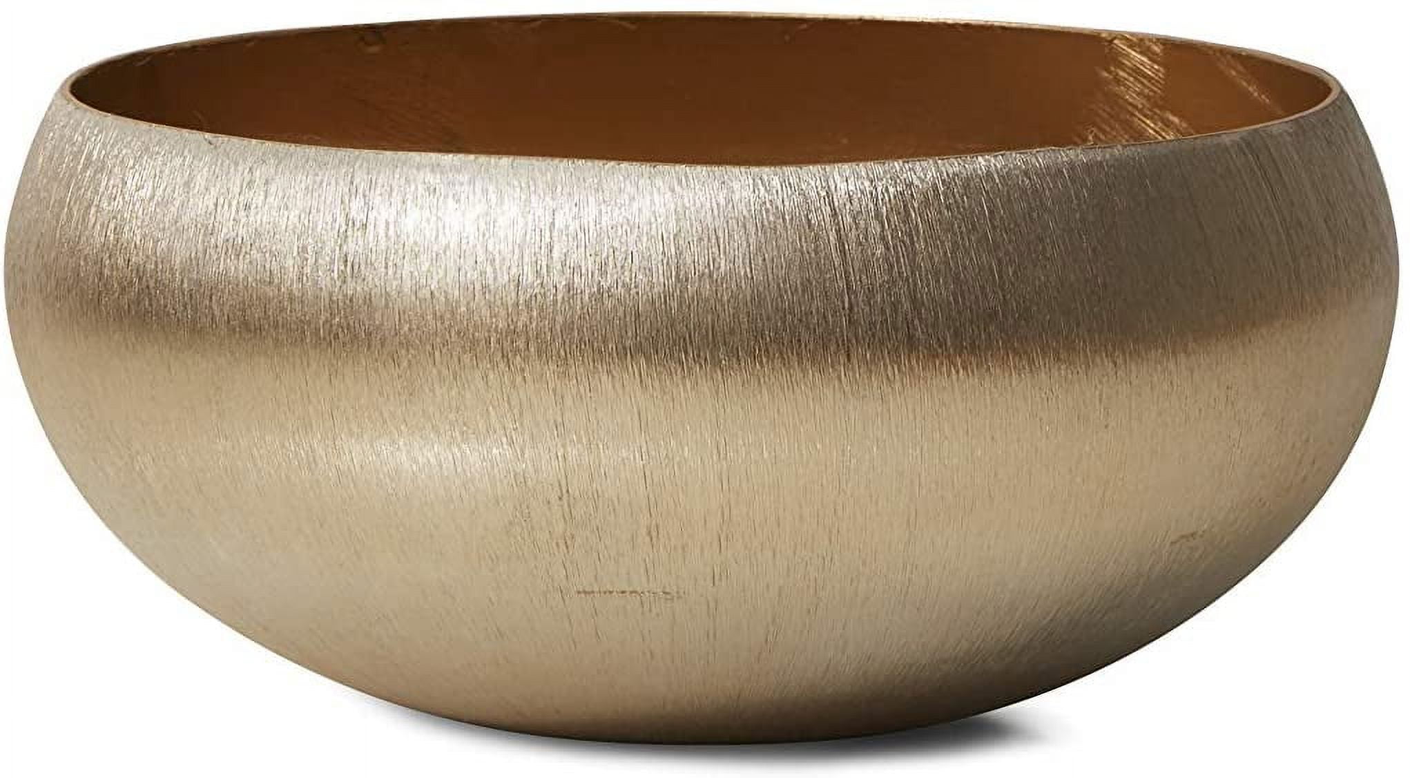 Serene Spaces Living Gold-Brushed Textured Decorative Bowl, Aluminum ...