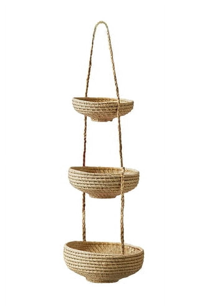 Serene Spaces Living Hanging Raffia Baskets – Raffia Kitchen Storage ...
