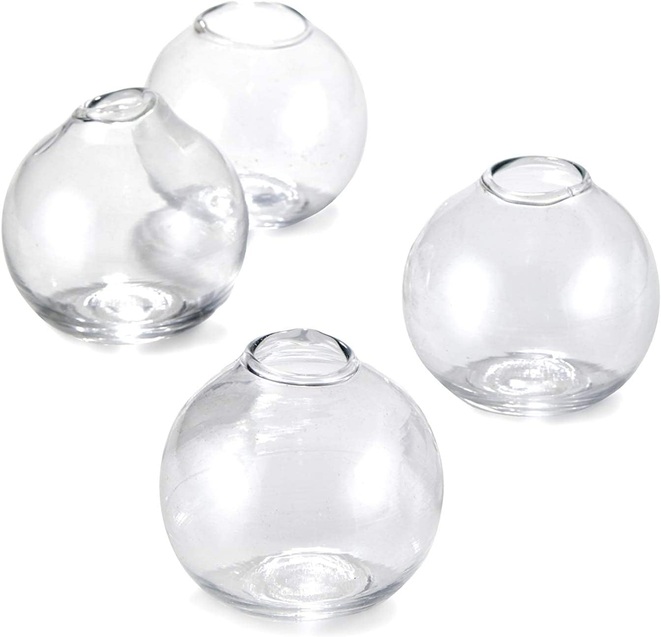Serene Spaces Living Set of 48 Clear Ball Glass Bud Vase, Short Vases ...