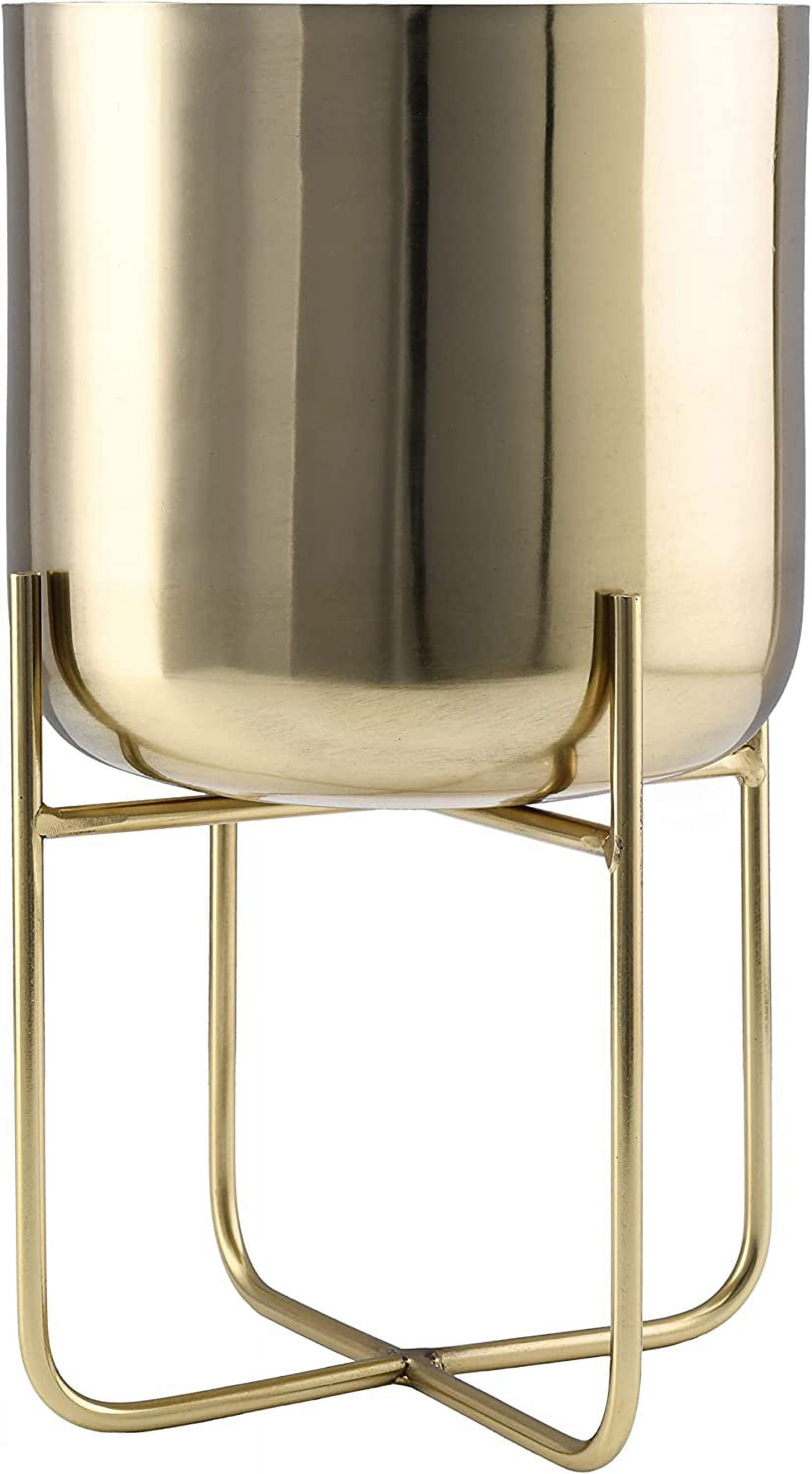 Serene Spaces Living Short Modern Gold Planter with Detachable Metal ...
